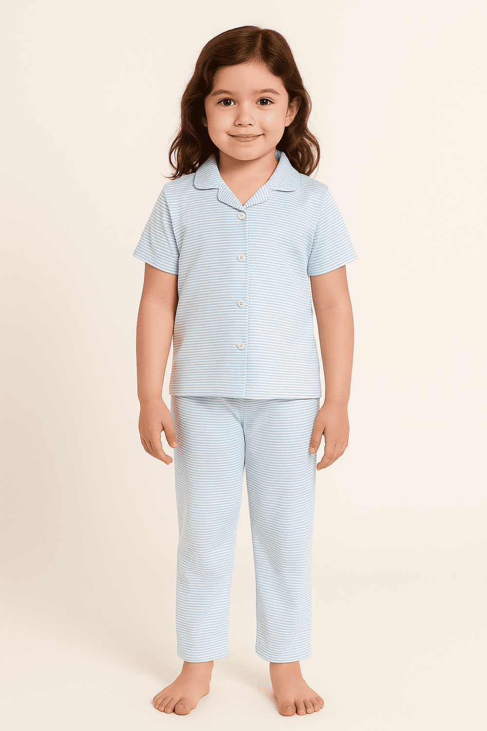 Soft Cotton Nightdress For Kid|Blue Sleepwear|Difru clothing